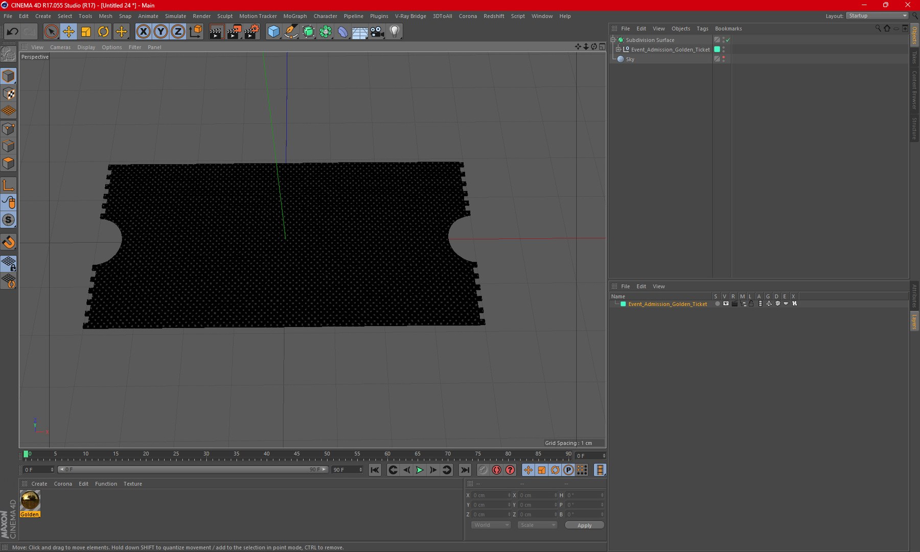 Event Admission Golden Ticket 3D Model - TurboSquid 2238360