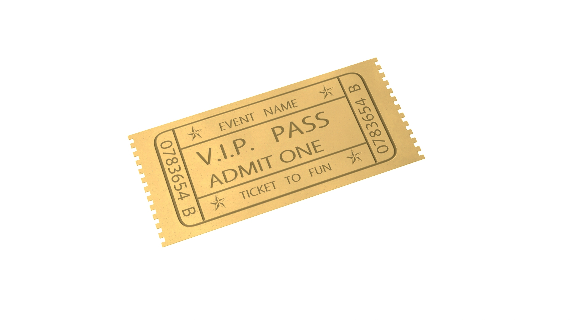 Event Admission Golden Ticket 3D Model - TurboSquid 2238360