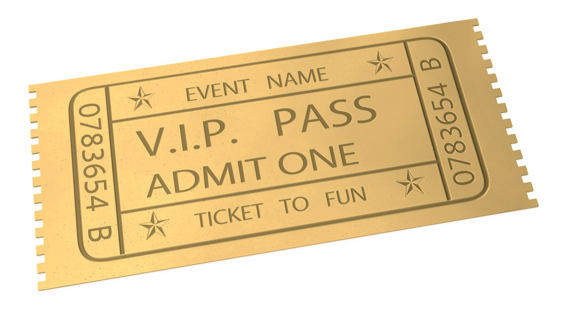 Event Admission Golden Ticket 3D Model - TurboSquid 2238360