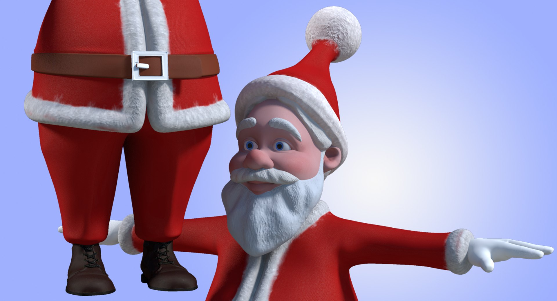Cartoon Santa Claus Rigged 3d Obj