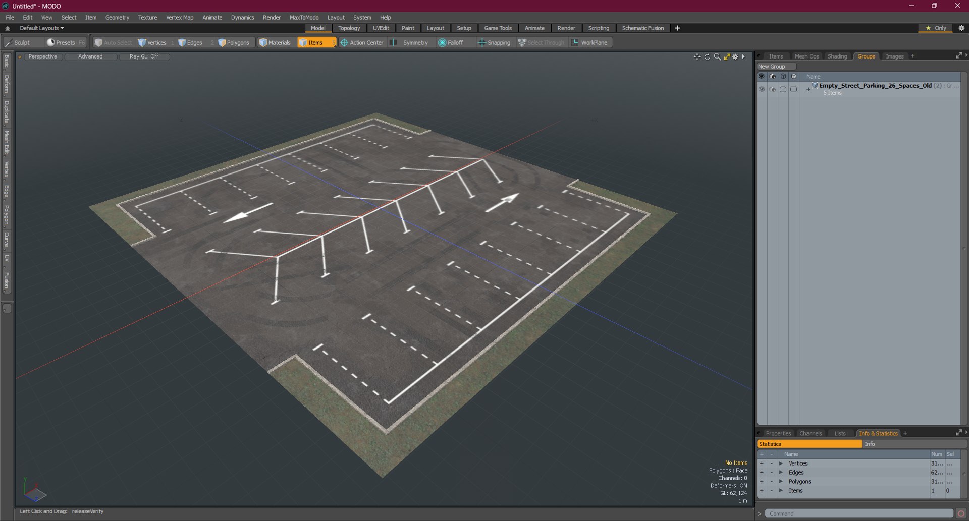 3D Model Empty Street Parking 26 Spaces Old - TurboSquid 2250631