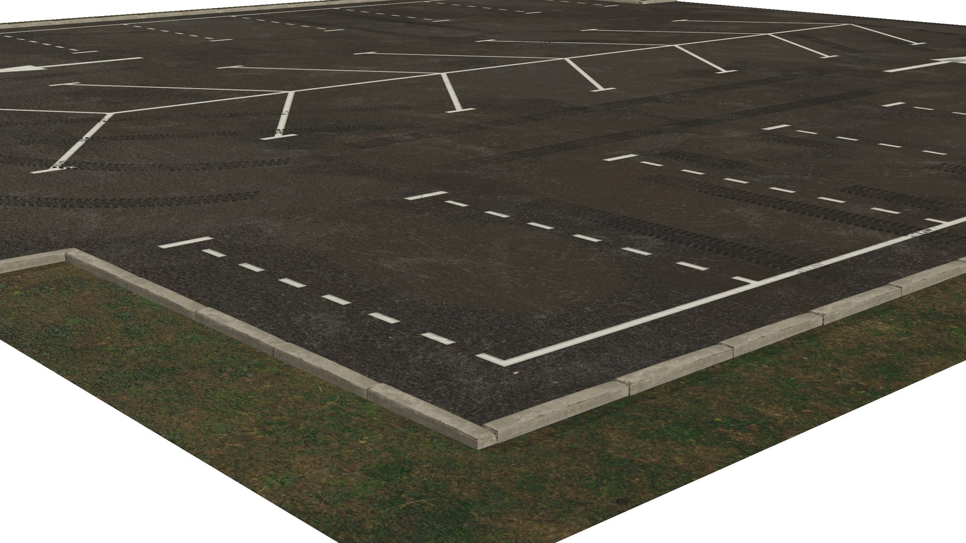 3D Model Empty Street Parking 26 Spaces Old - TurboSquid 2250631