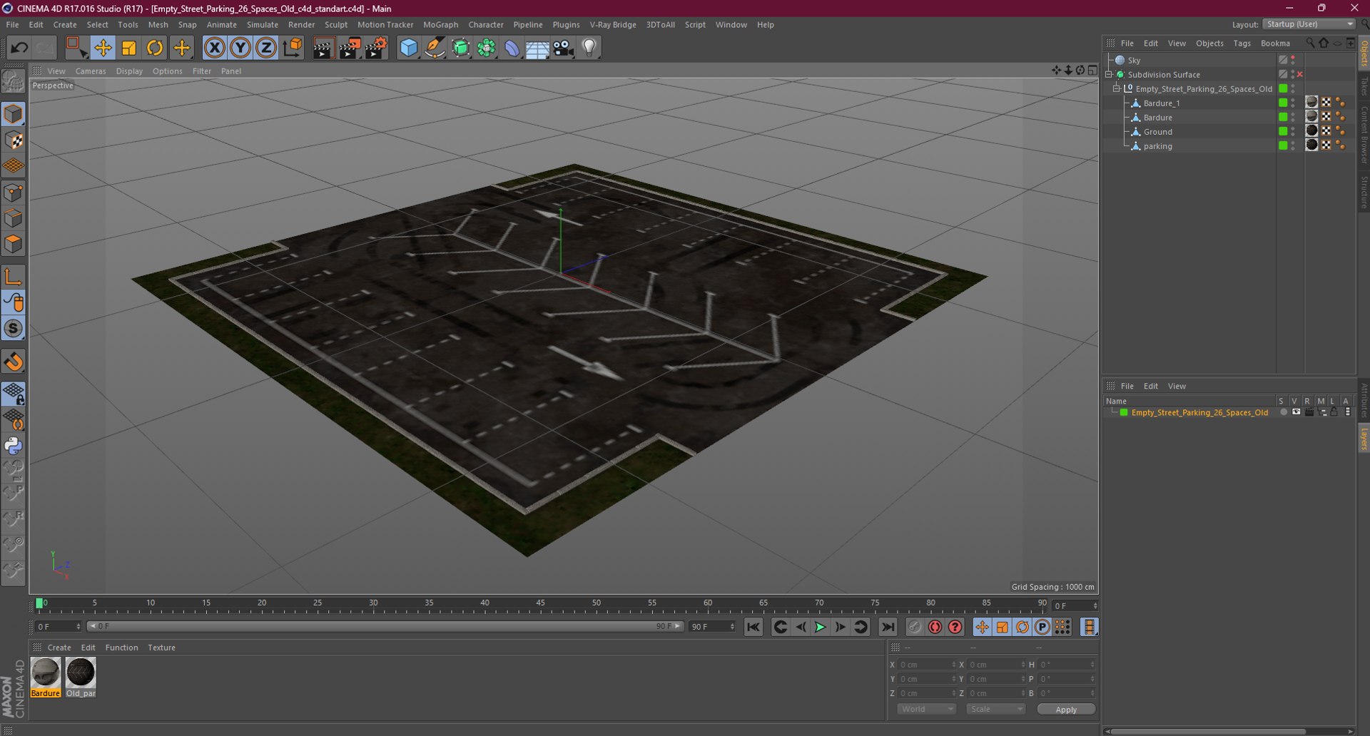3D Model Empty Street Parking 26 Spaces Old - TurboSquid 2250631