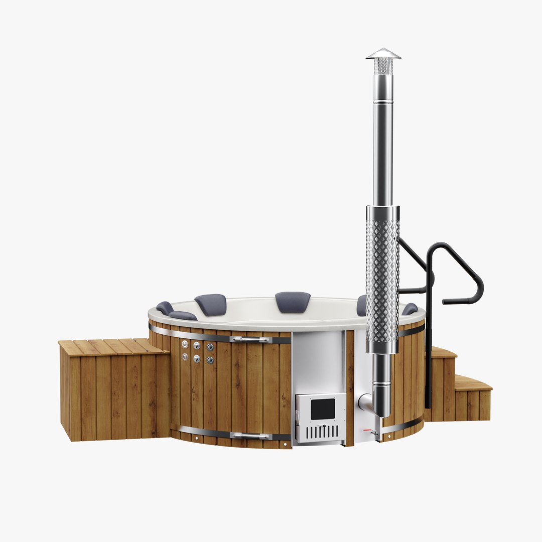 3D Round Barrel Hot Tub Jacuzzi Model - TurboSquid 2065206