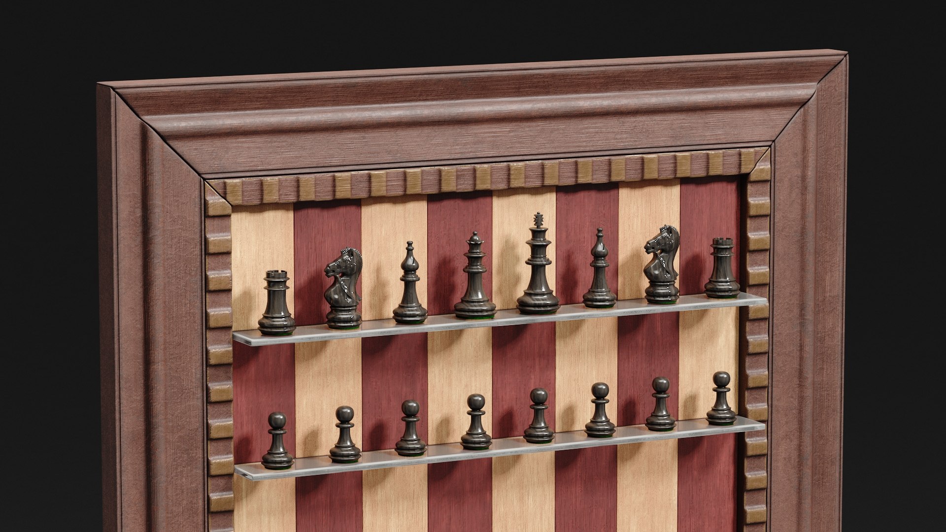 3D Wall Mounted Chess Set Model - TurboSquid 2088478