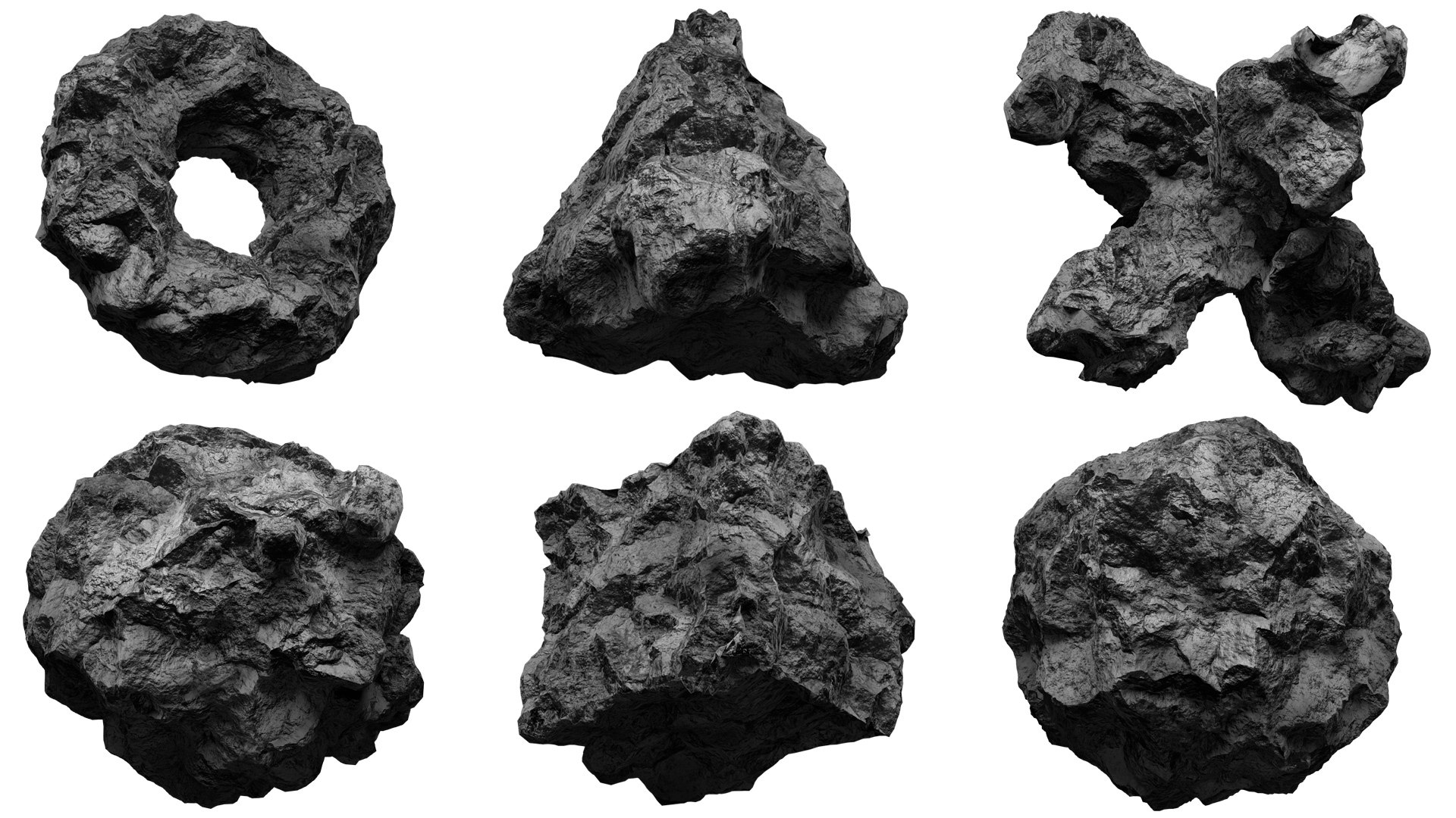 3D Cosmic Stones With Parametric Rocky Shader And Custom HDRi Map ...