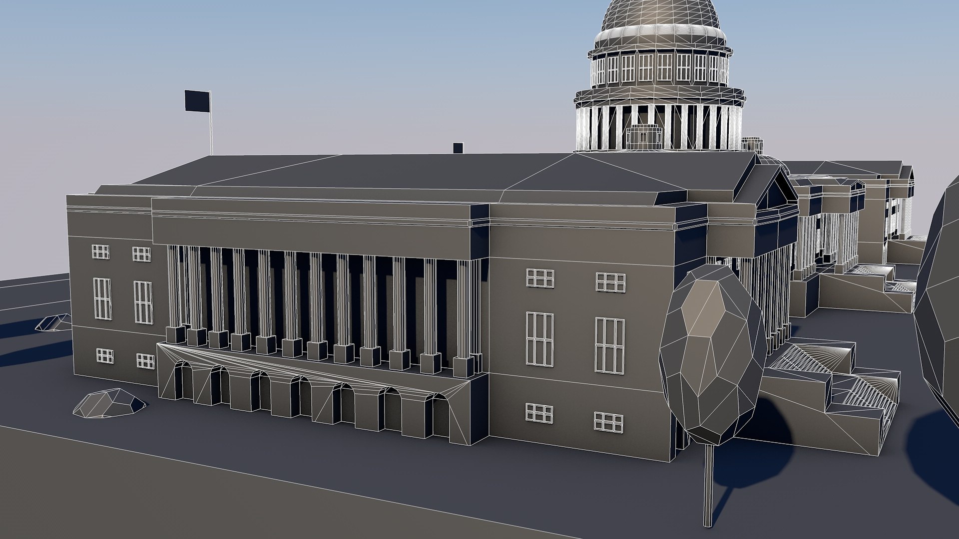 Us Capitol Cartoon Low Poly 3D Model - TurboSquid 2034841