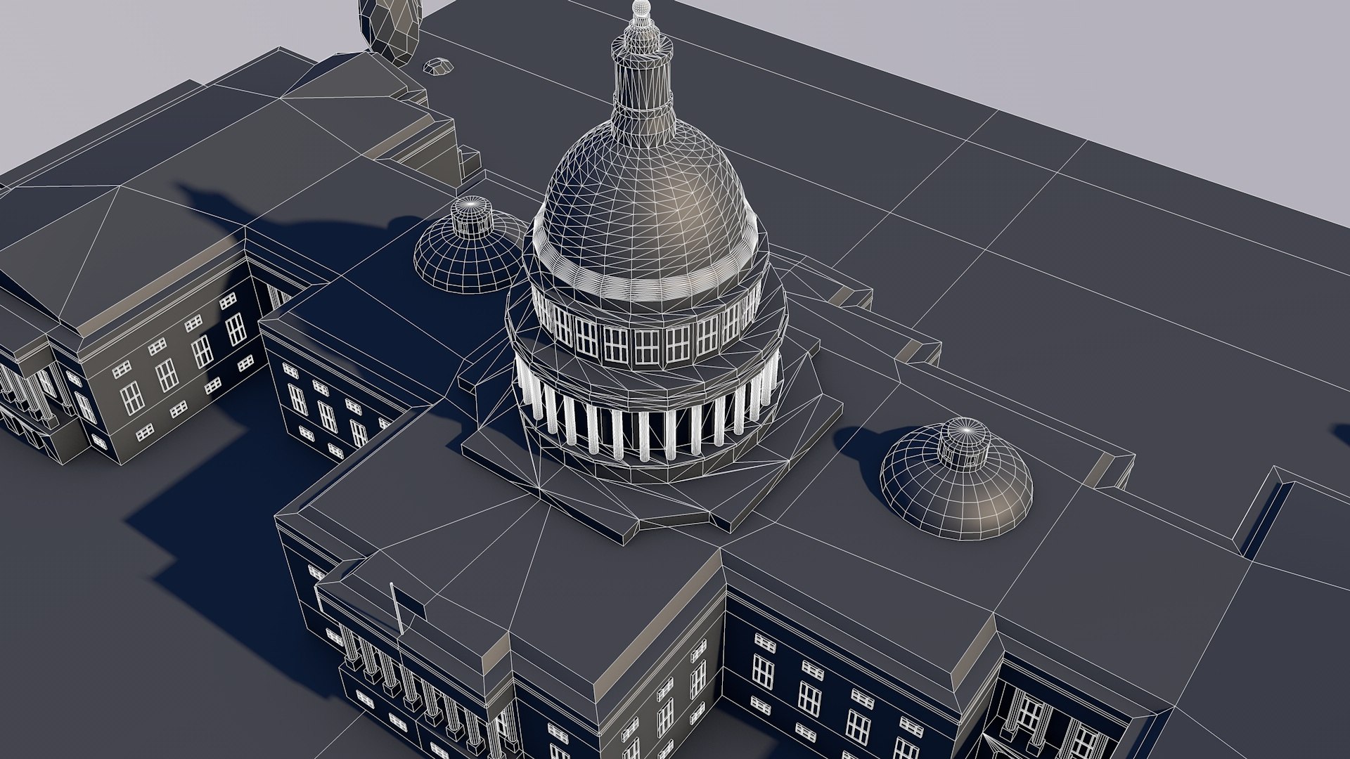 Us Capitol Cartoon Low Poly 3D Model - TurboSquid 2034841