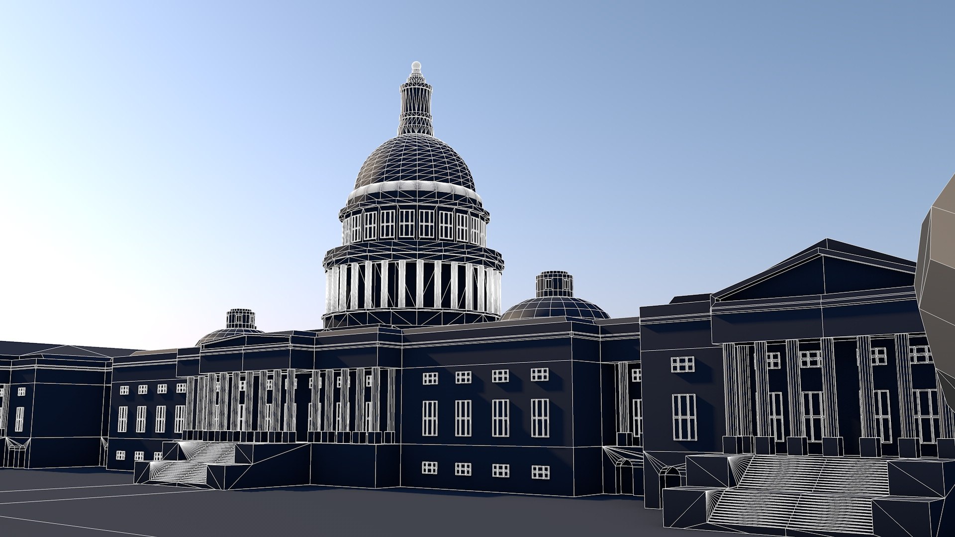 Us Capitol Cartoon Low Poly 3D Model - TurboSquid 2034841