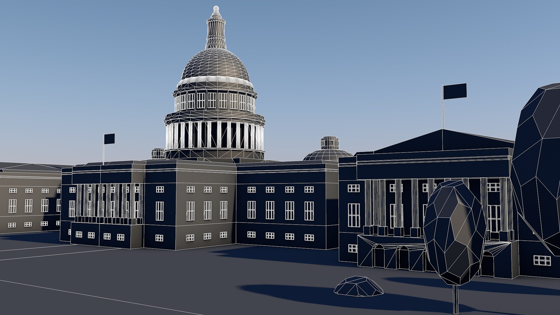 Us Capitol Cartoon Low Poly 3D Model - TurboSquid 2034841