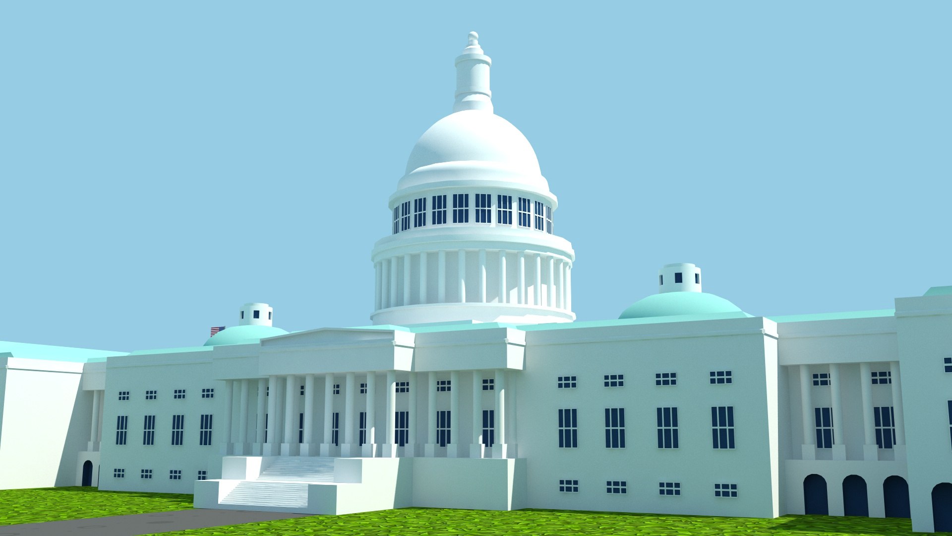 Us Capitol Cartoon Low Poly 3D Model - TurboSquid 2034841