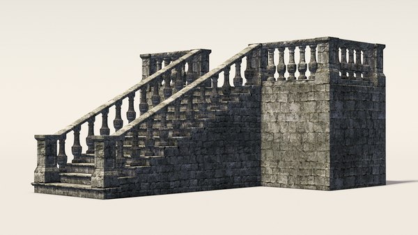 staircase grand modular 3d model