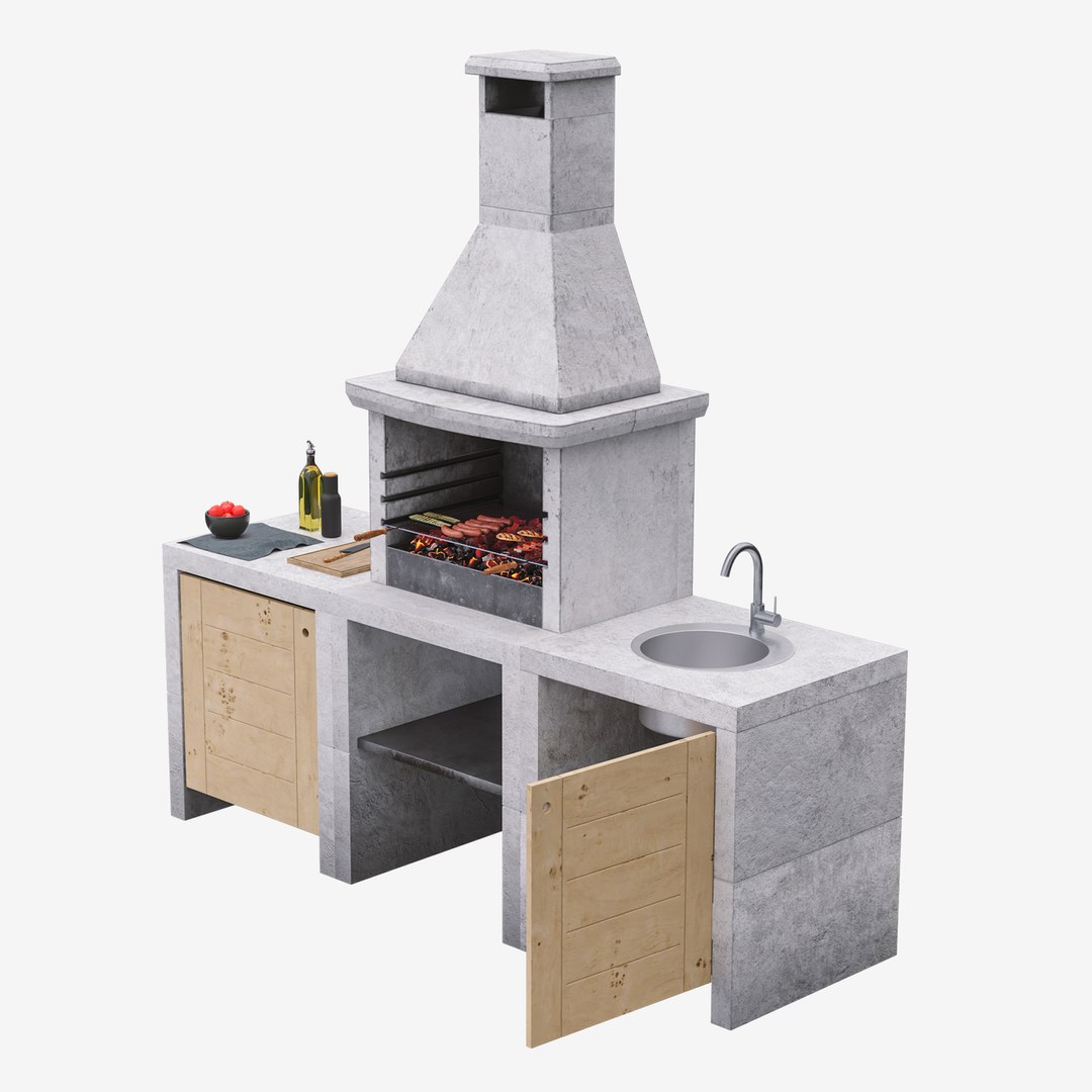 3D Melody Barbecue Grill Set - 1 Barbecue - TurboSquid 1989171