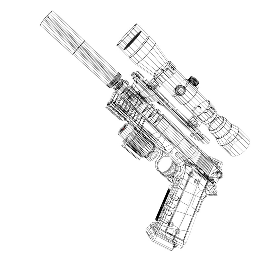 3d model para-ordnance doberman gun