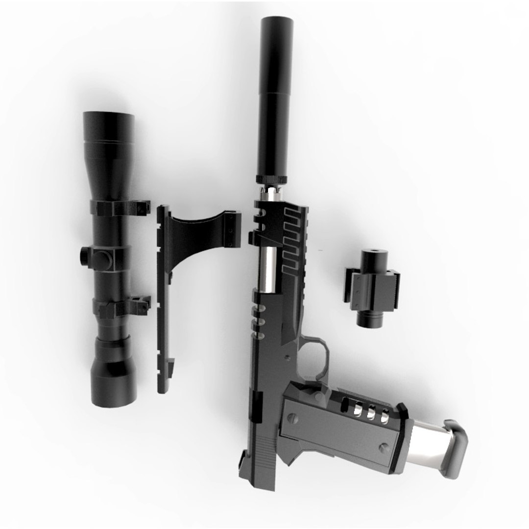 3d model para-ordnance doberman gun