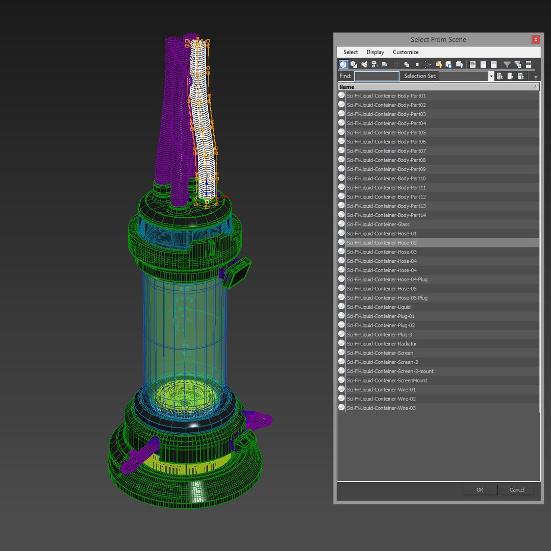 Sci Fi Liquid Container 3d Obj