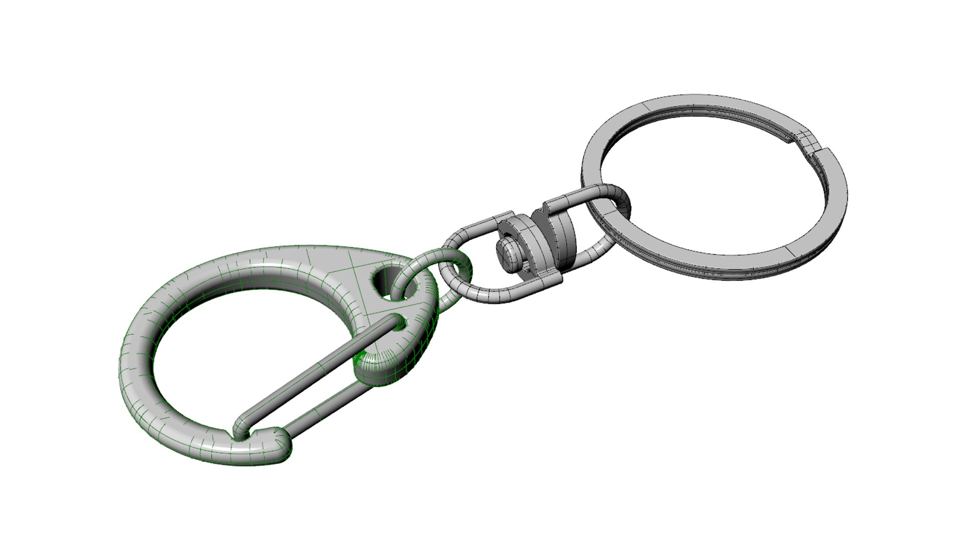 3D Key Chain With Carabiner Clasp model - TurboSquid 1924039
