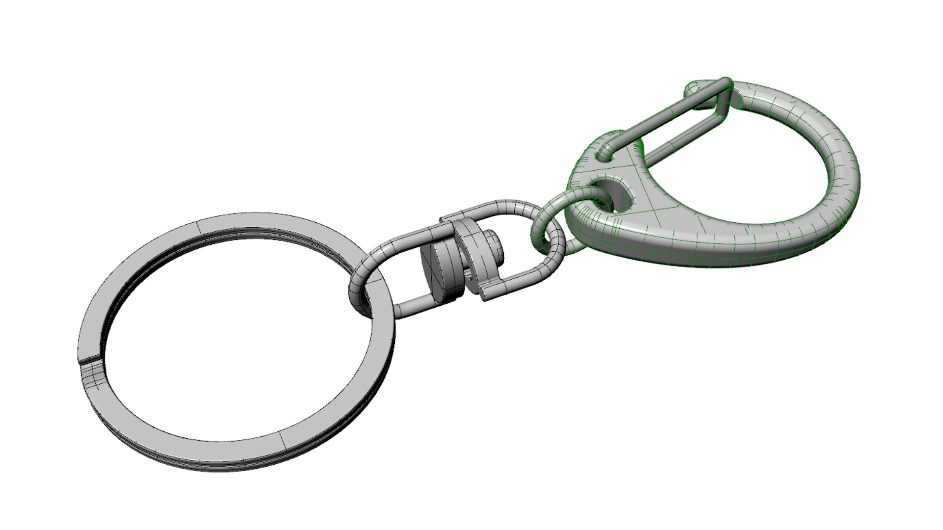 3D Key Chain With Carabiner Clasp model - TurboSquid 1924039