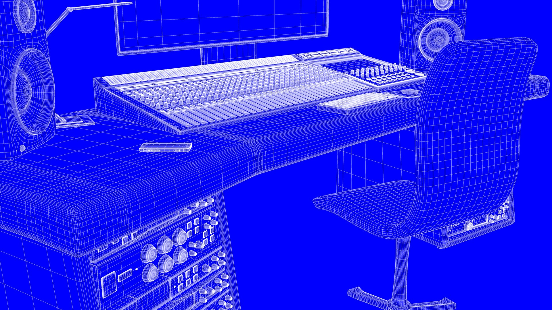 Music Studio Desk Setup 3D model - TurboSquid 2017704