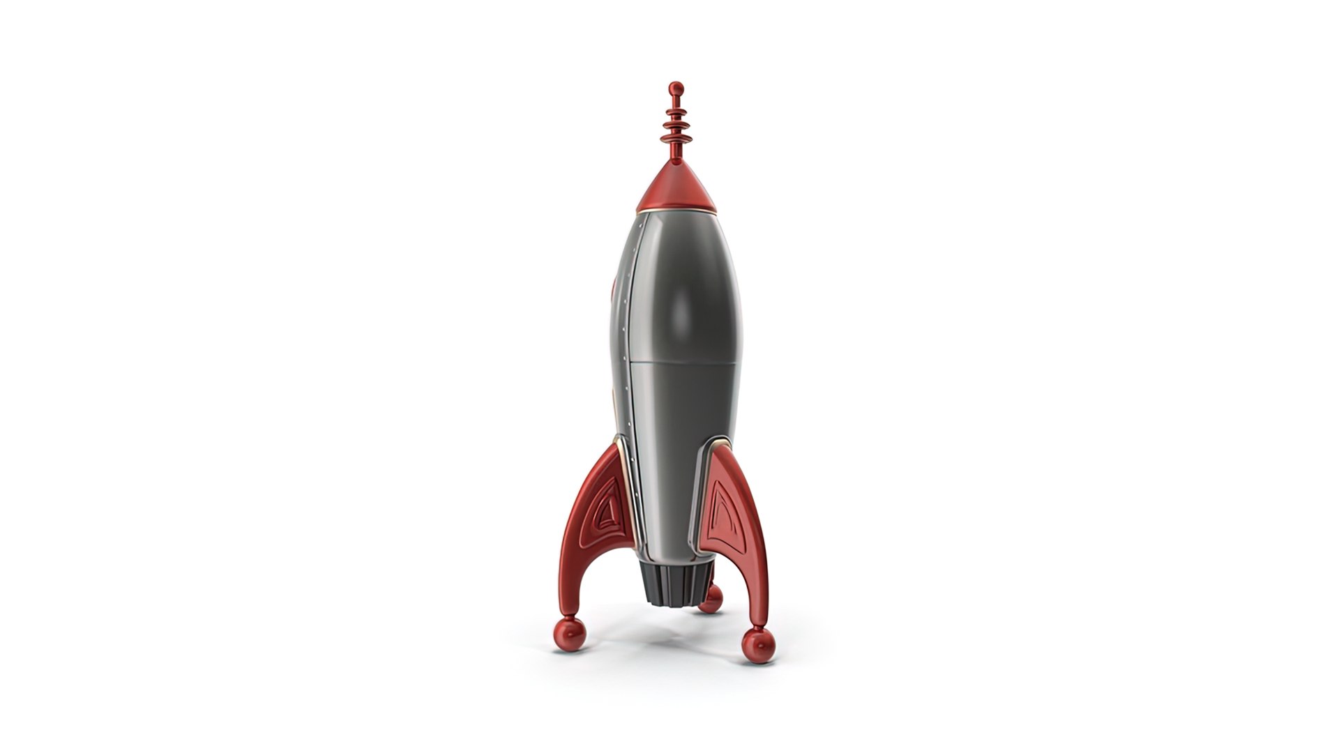 3D Retro Rocketship Model - TurboSquid 2188777