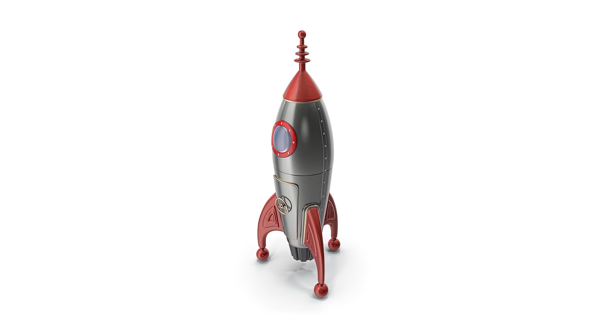 3D Retro Rocketship Model - TurboSquid 2188777