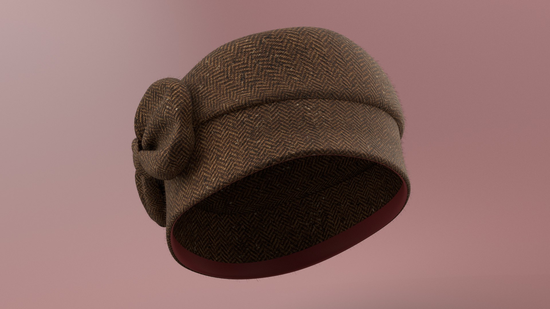 3D Tweed Cloche Hat Model - TurboSquid 1849829