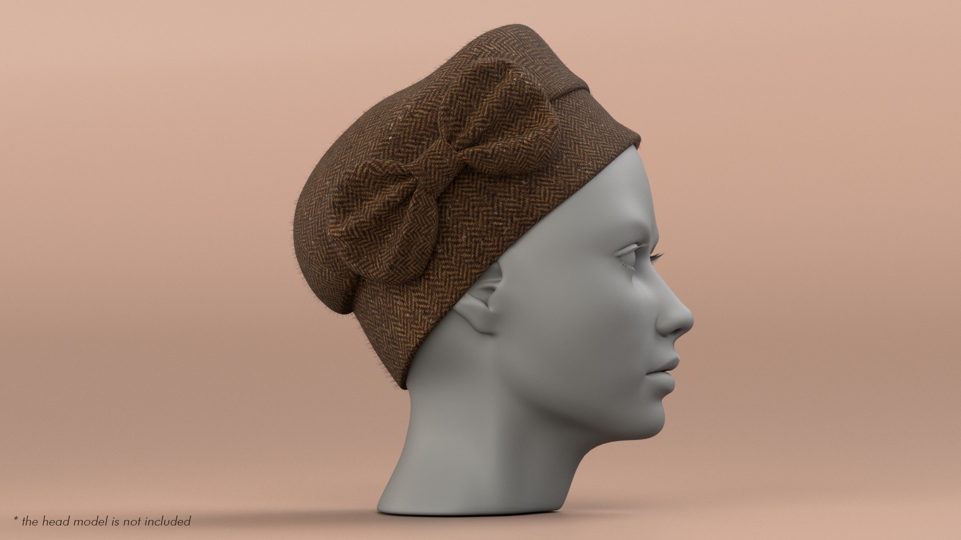 3D Tweed Cloche Hat Model - TurboSquid 1849829
