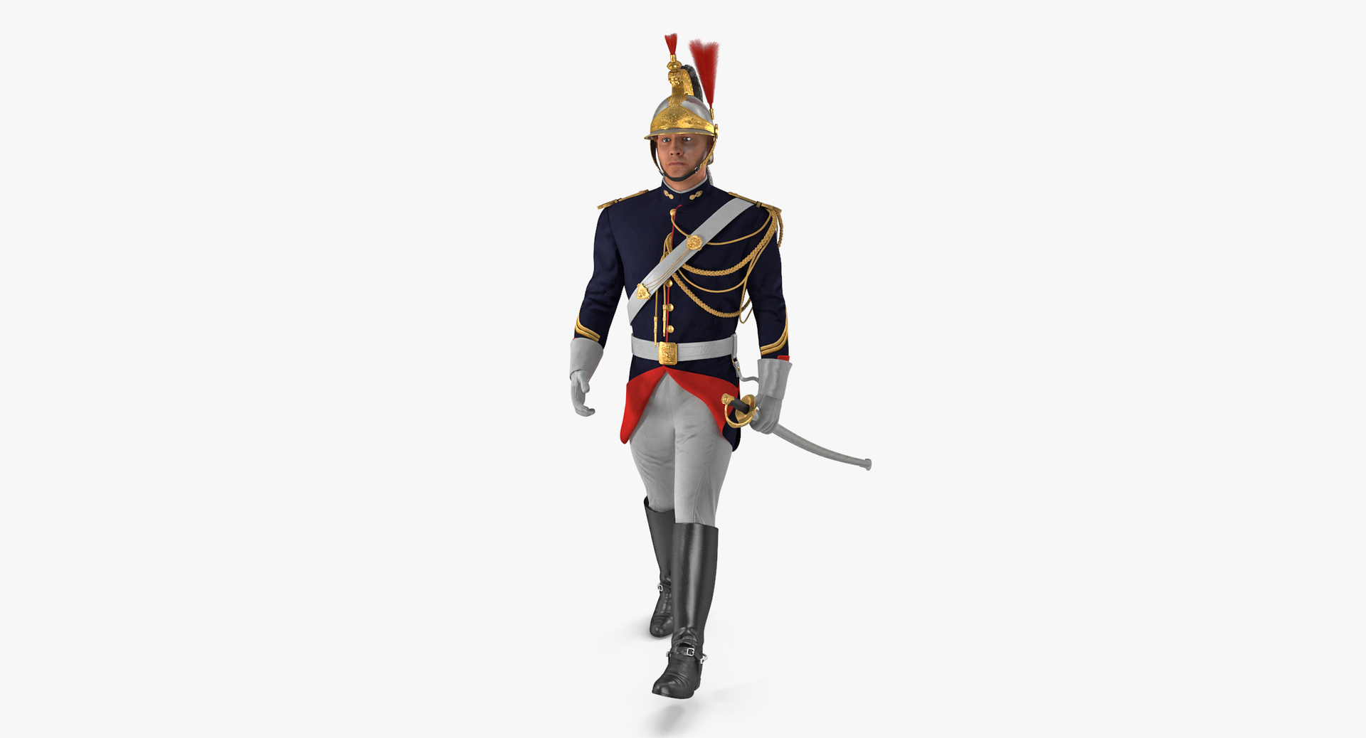 3D French Republican Guard Walking - TurboSquid 1192512