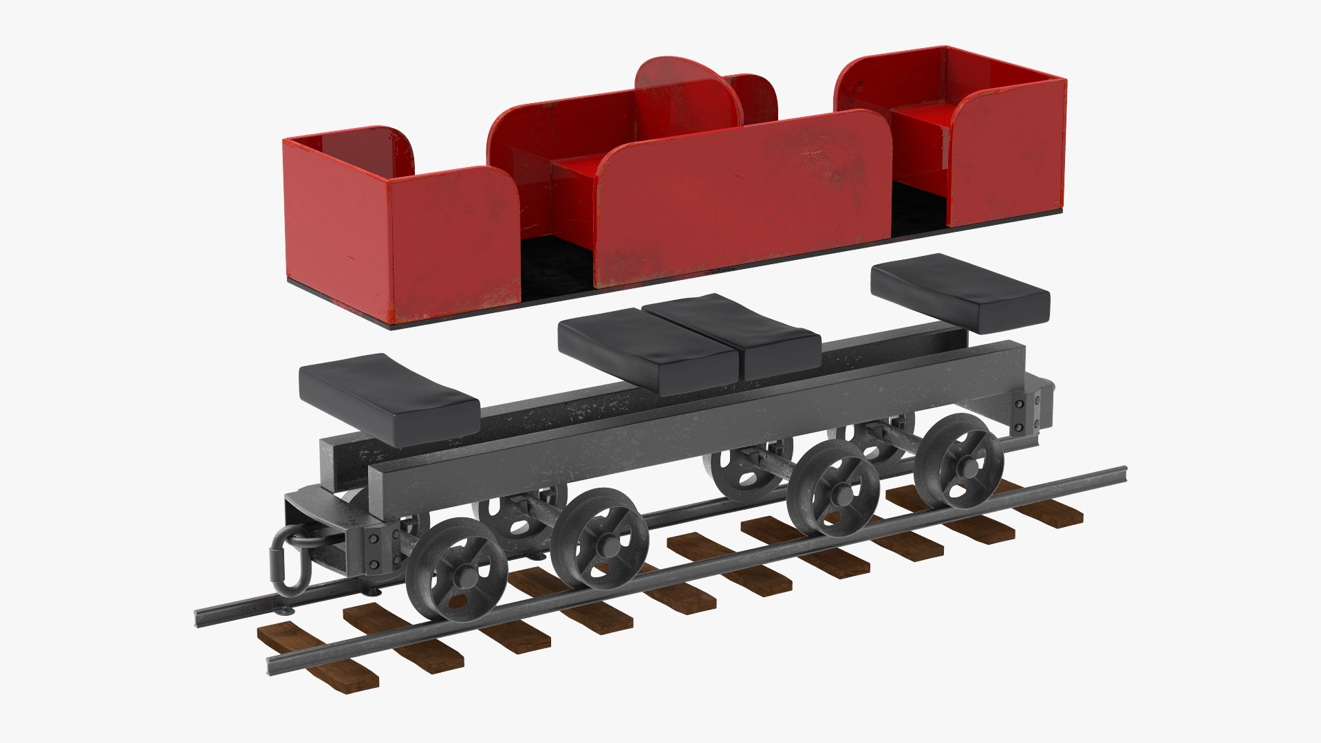 3D Ridable Miniature Railway Train Car Model - TurboSquid 1722080
