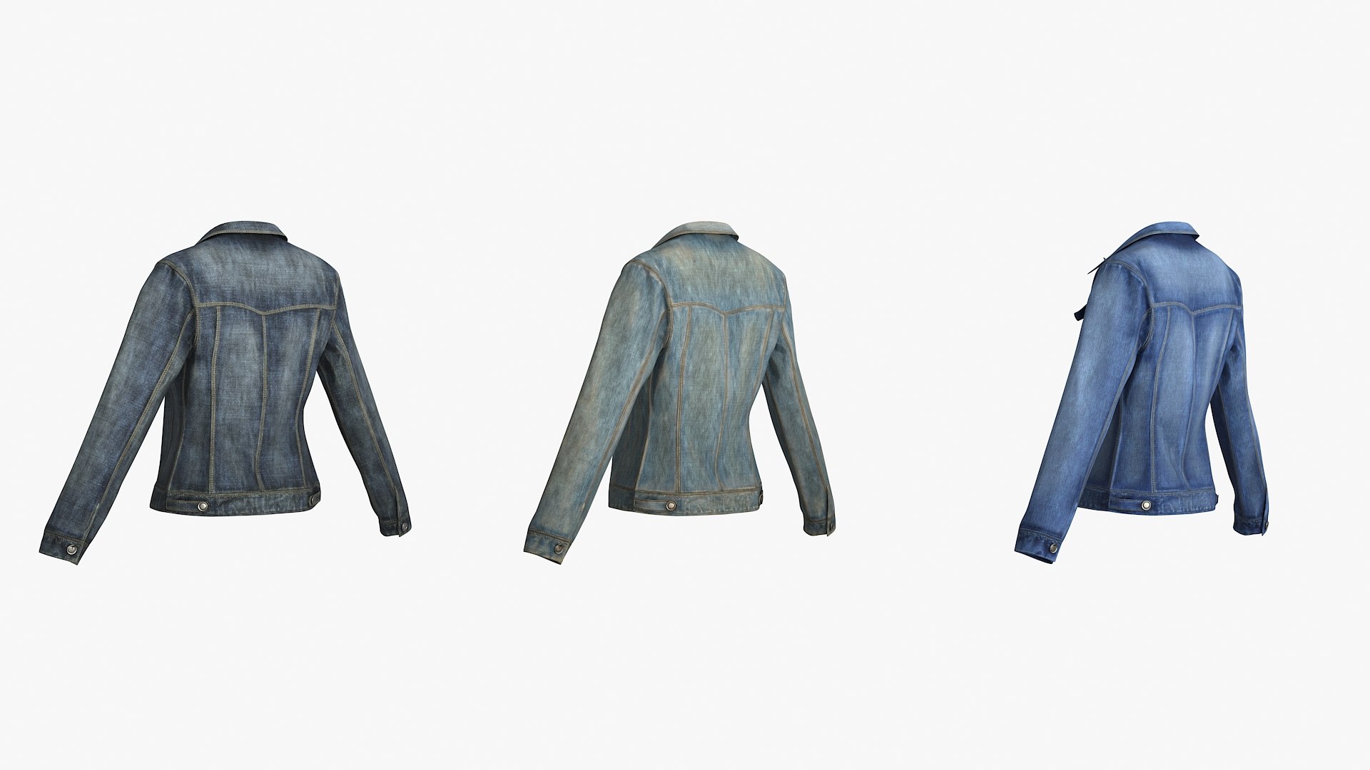 Female Denim Jacket 3 Colors 3D Model - TurboSquid 2339915