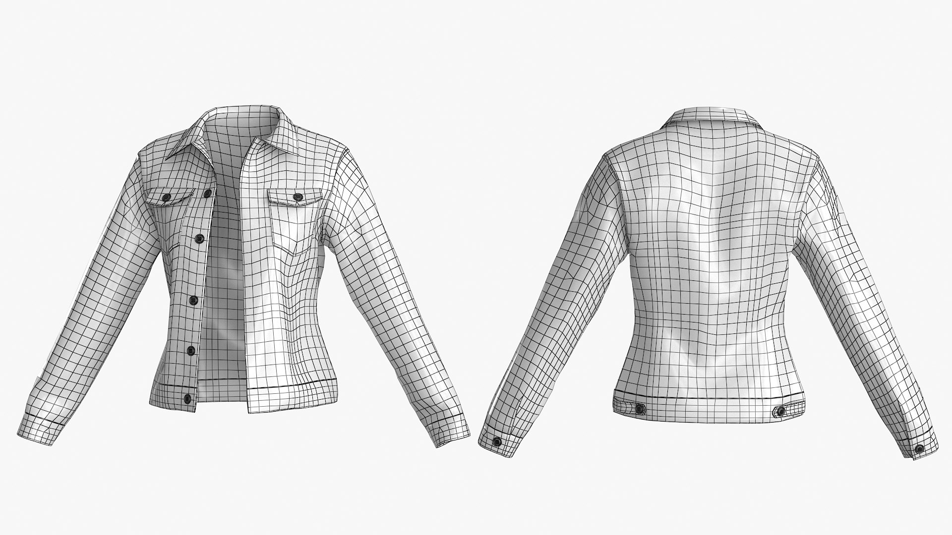 Female Denim Jacket 3 Colors 3D Model - TurboSquid 2339915