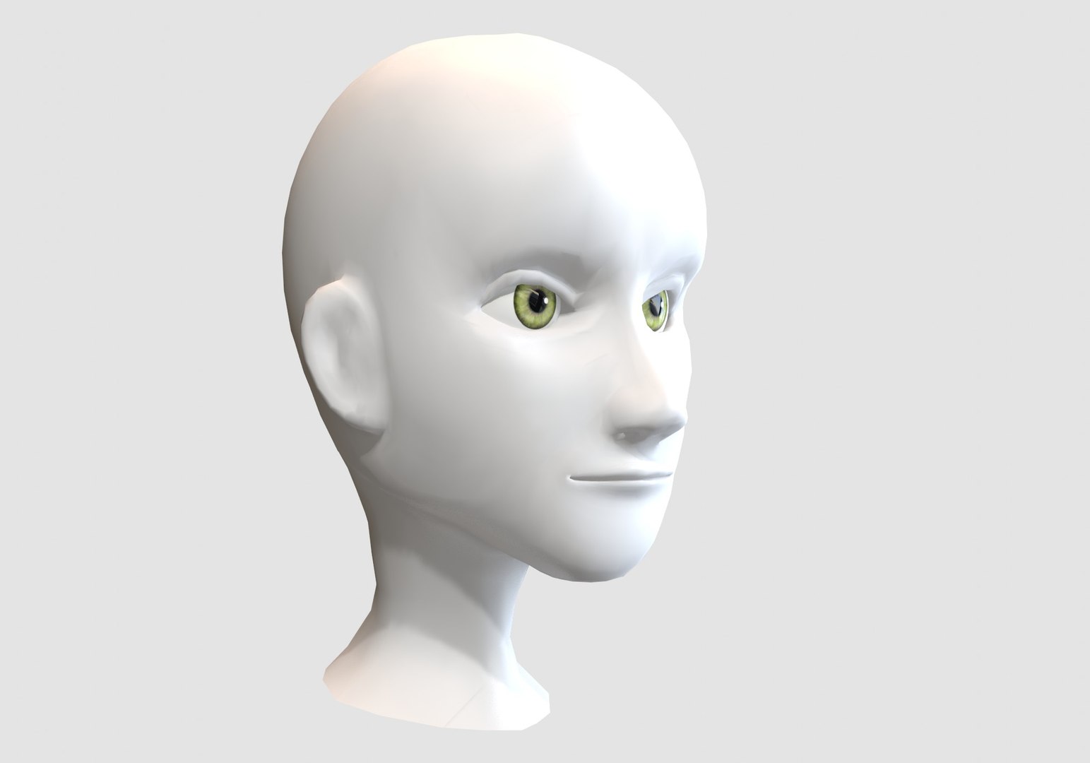 Cartoon Female Head Model - TurboSquid 1932544