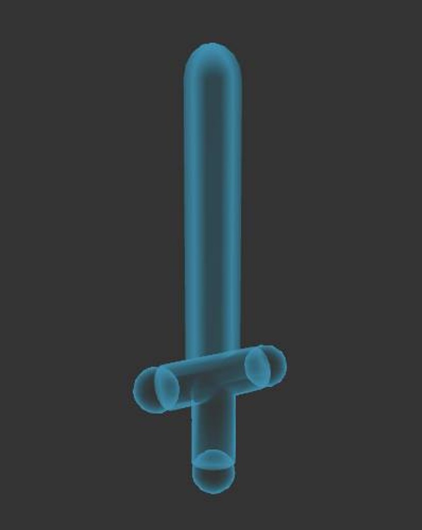 3d Model Lego Small Long Sword