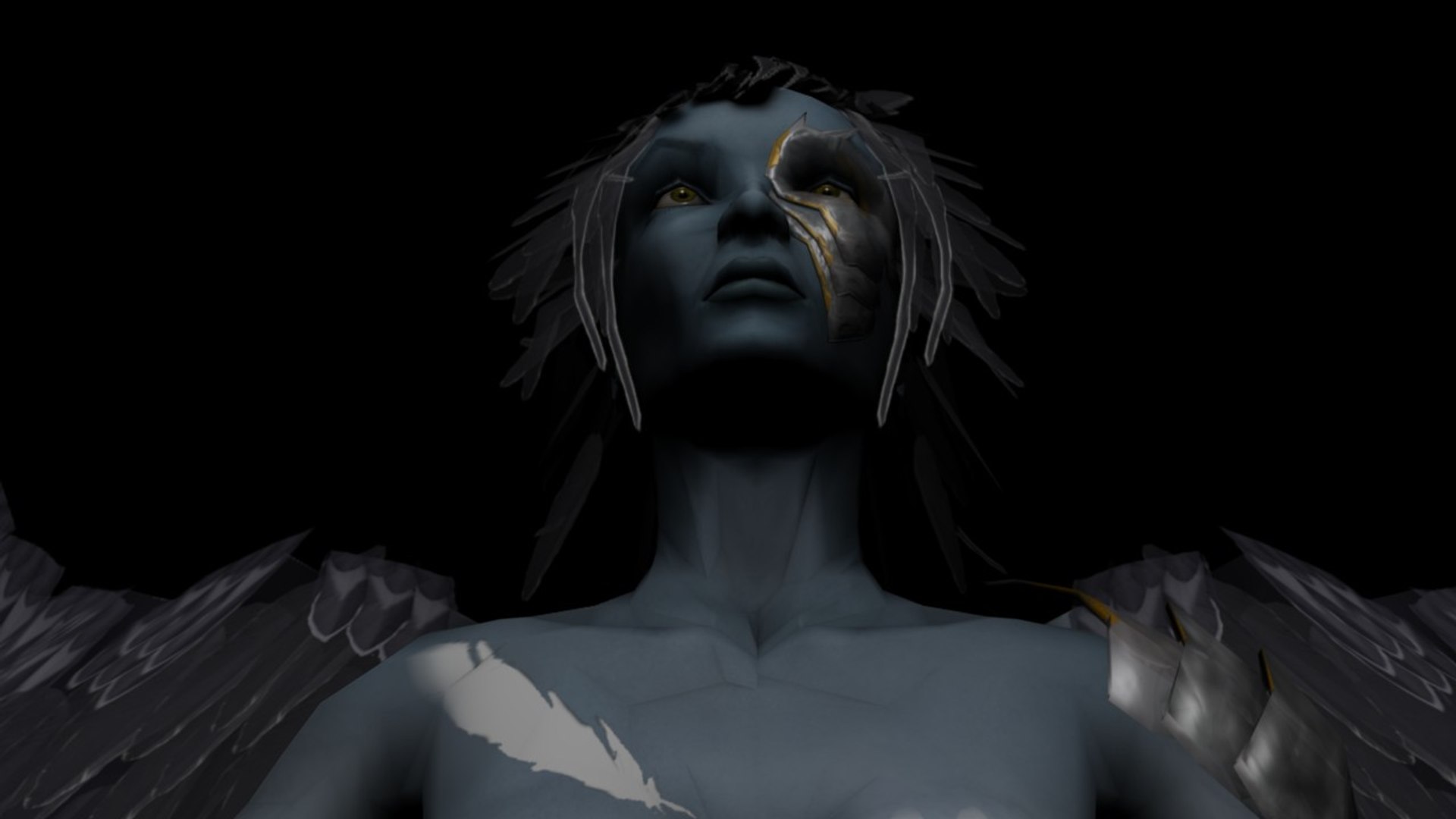Winged Female Creature 3d Model