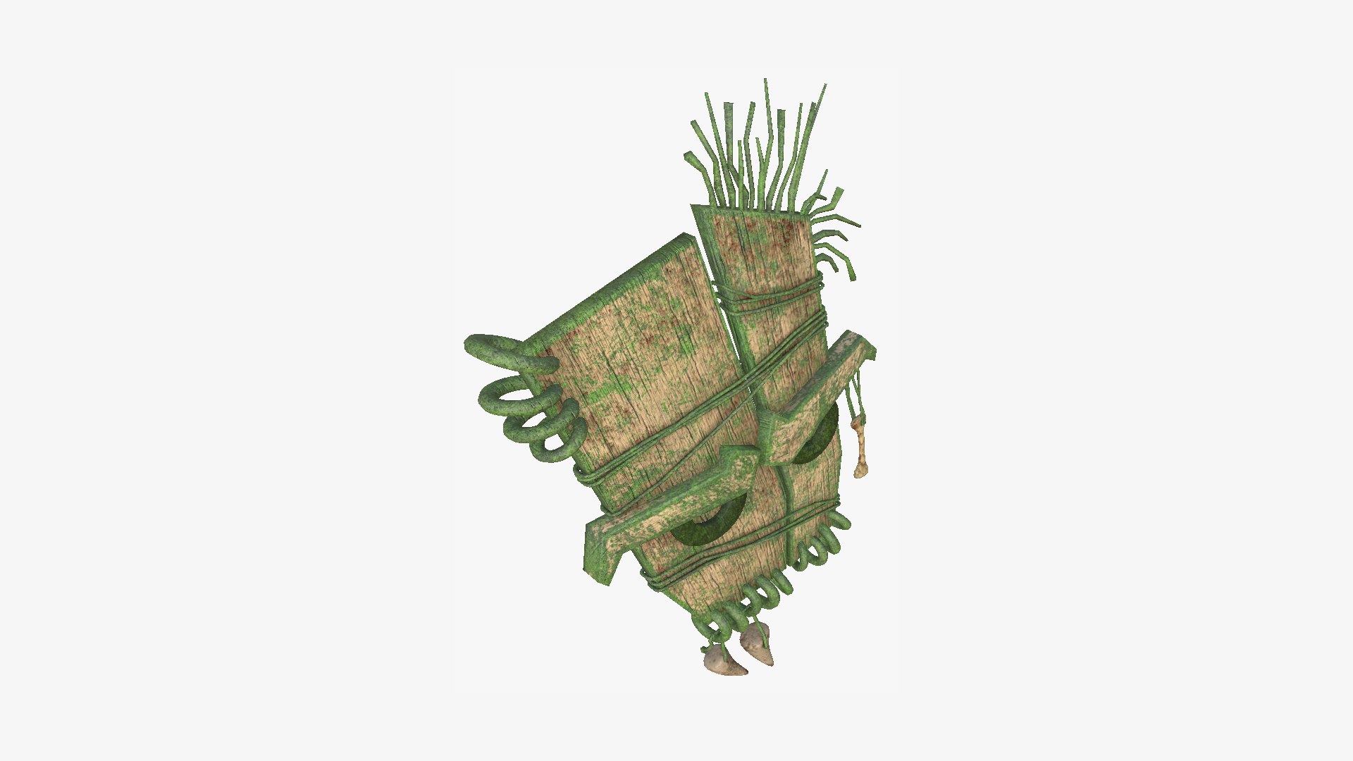 Tribal Mask B10 Wood Mud - Costume Character Design 3D Model ...