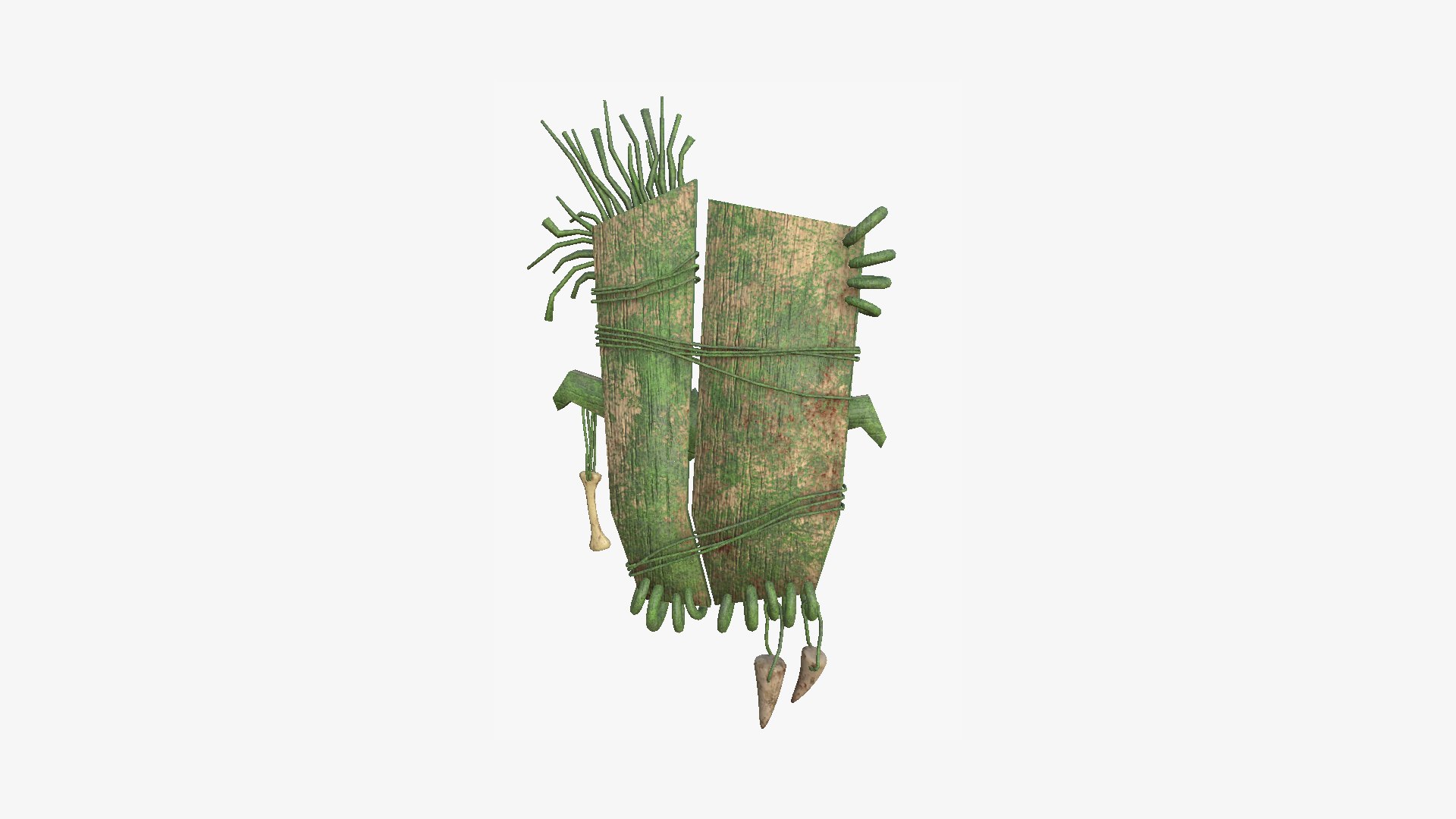 Tribal Mask B10 Wood Mud - Costume Character Design 3D Model ...