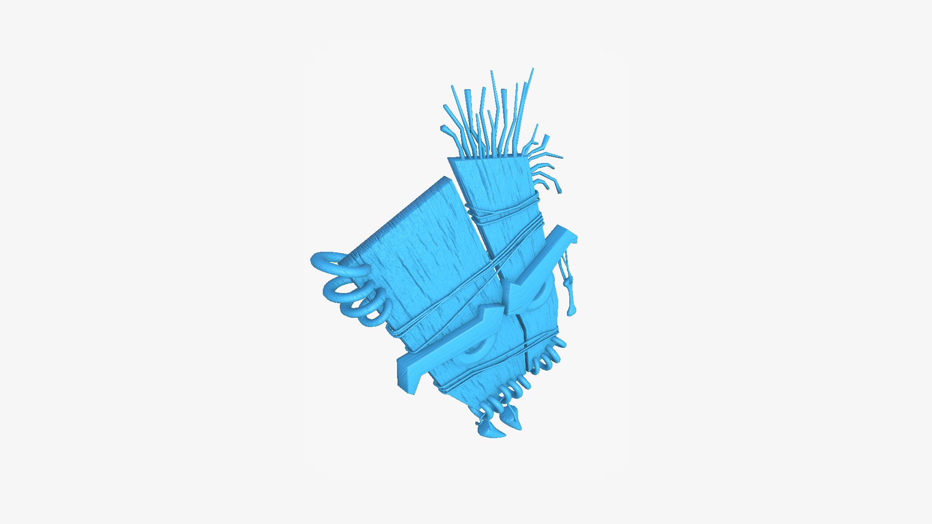 Tribal Mask B10 Wood Mud - Costume Character Design 3D Model ...