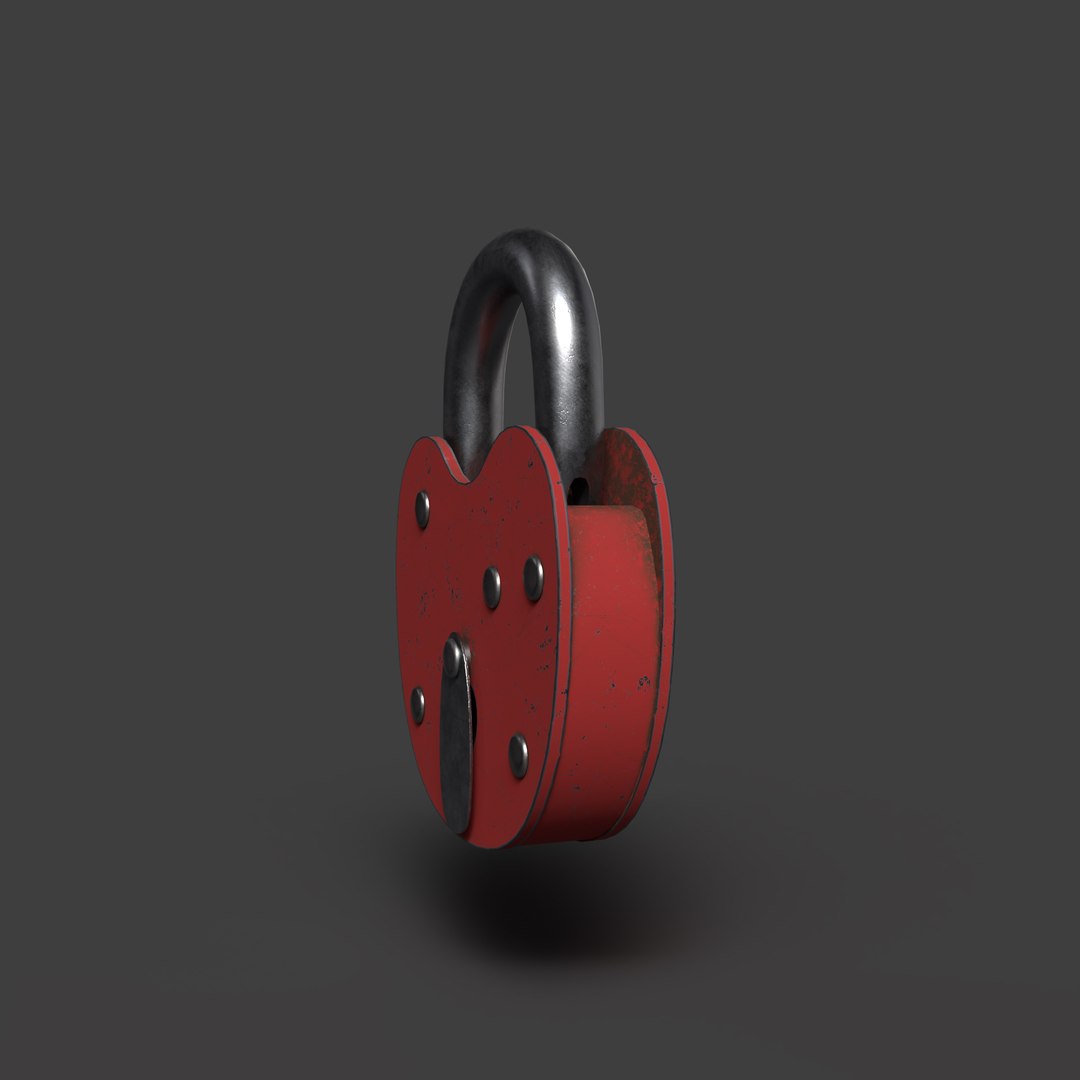 3D model Padlock Mid Poly with Loop Rivets Keyhole and Cap - TurboSquid 1844734