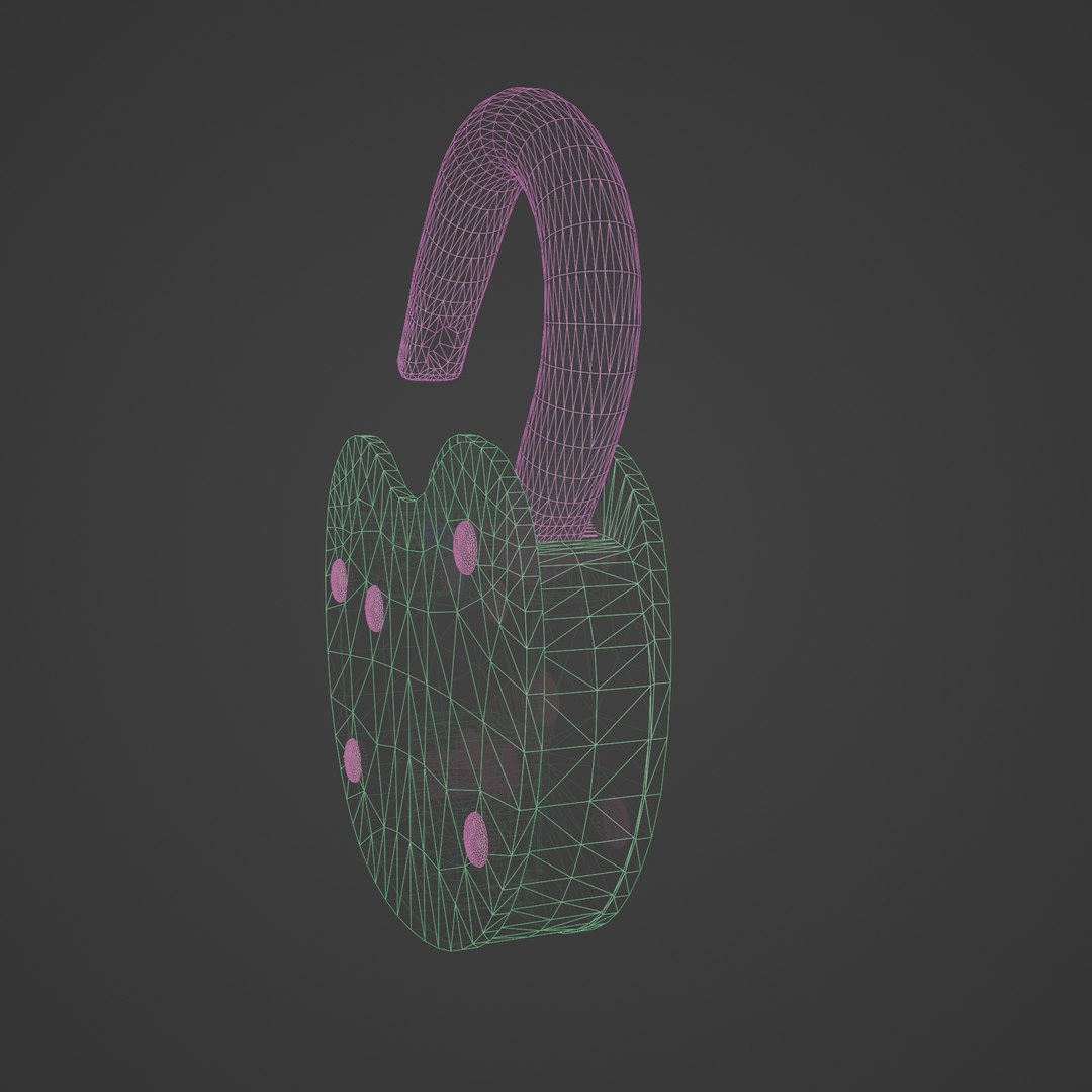 3D model Padlock Mid Poly with Loop Rivets Keyhole and Cap - TurboSquid ...