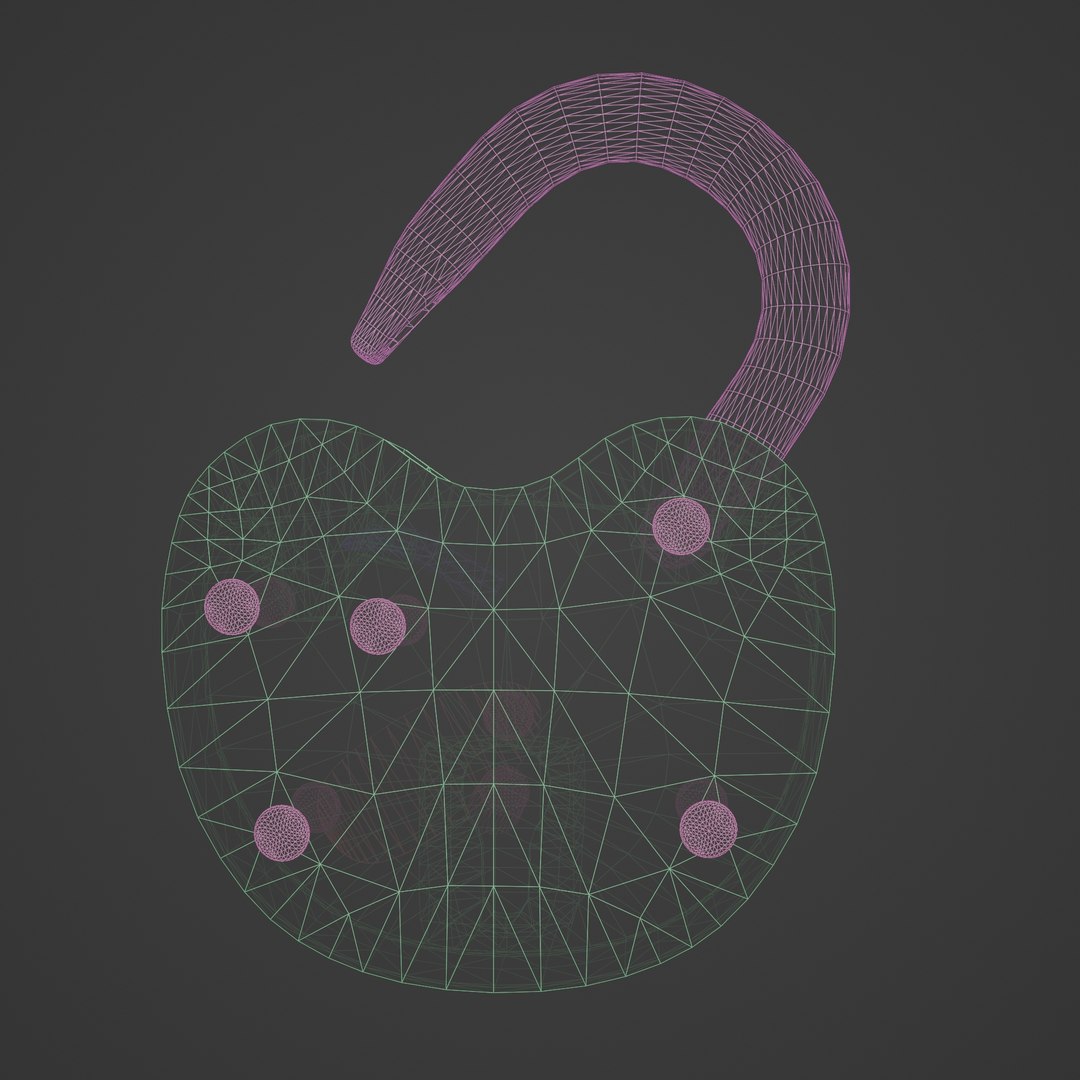 3D model Padlock Mid Poly with Loop Rivets Keyhole and Cap - TurboSquid 1844734