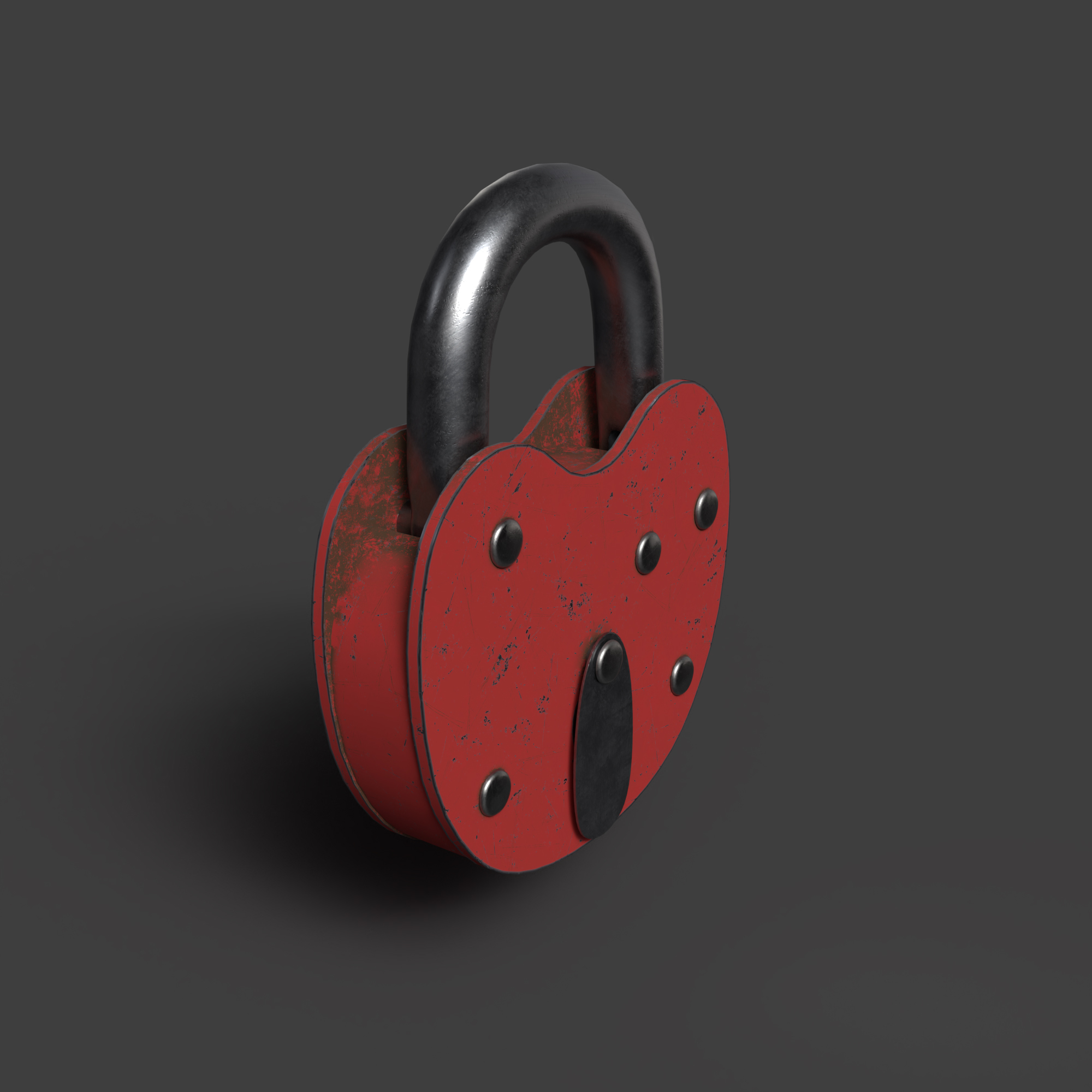 3D model Padlock Mid Poly with Loop Rivets Keyhole and Cap - TurboSquid ...