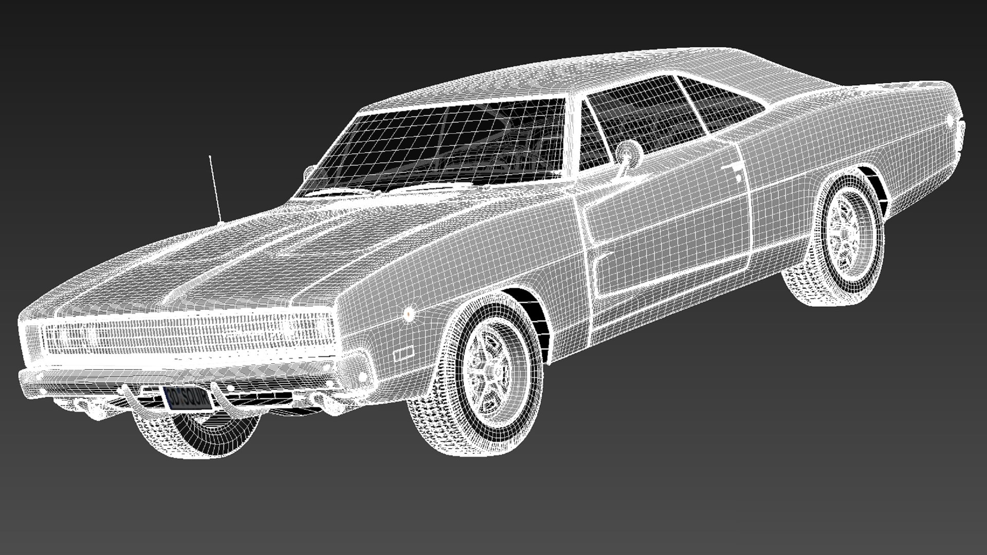 3d Model Dodge Charger 1968 Muscle Car