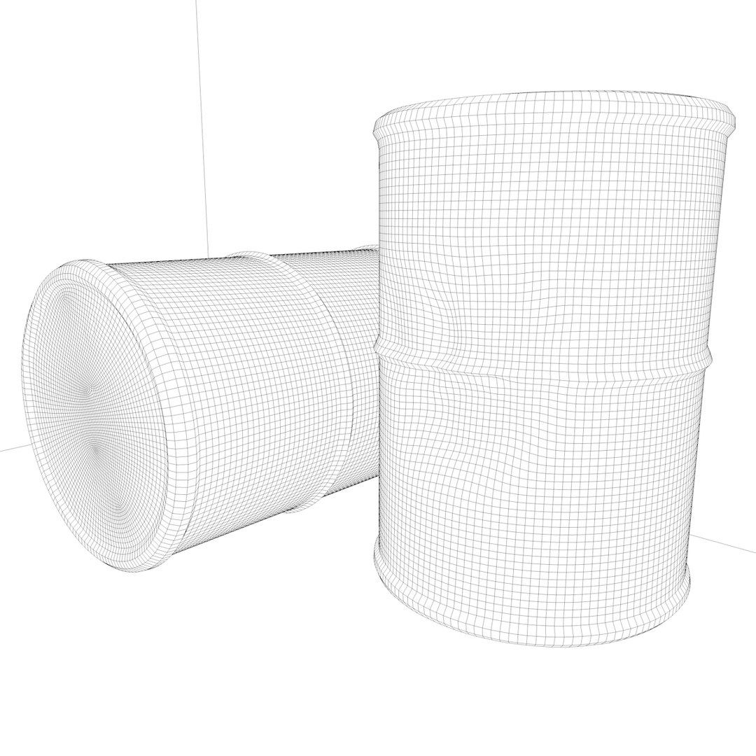 3d Metal Waste Barrel Model