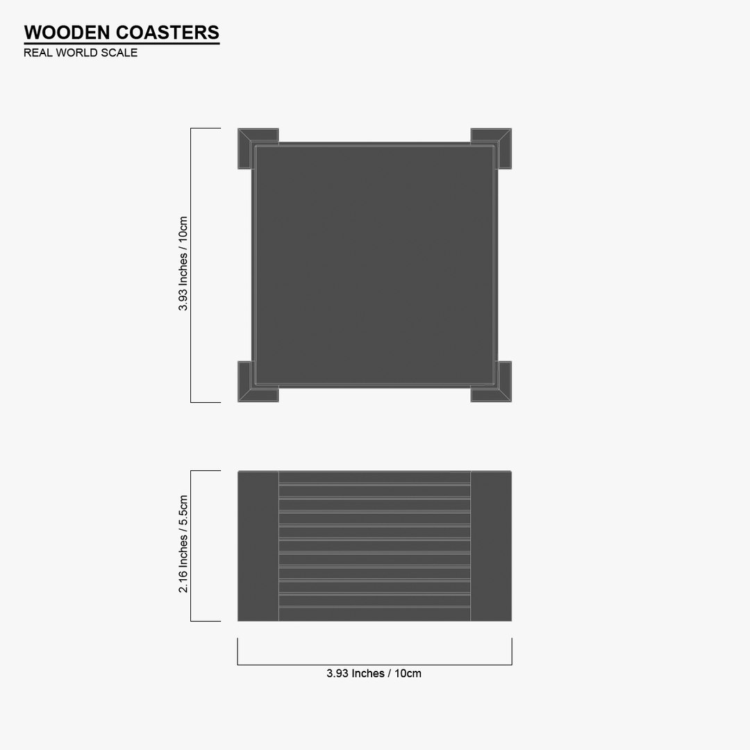 Wooden Coasters Fbx