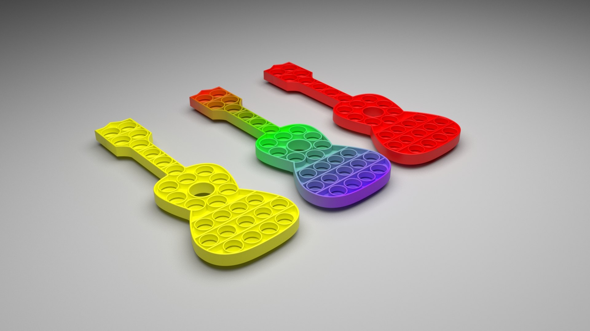 Guitar Pop It Fidget Toys Set 3D Model - TurboSquid 1759590