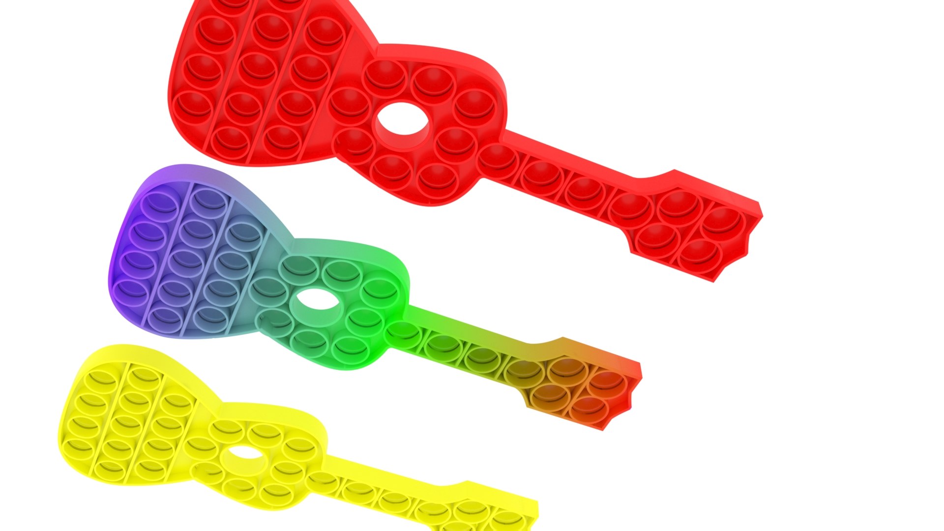 Guitar Pop It Fidget Toys Set 3D Model - TurboSquid 1759590