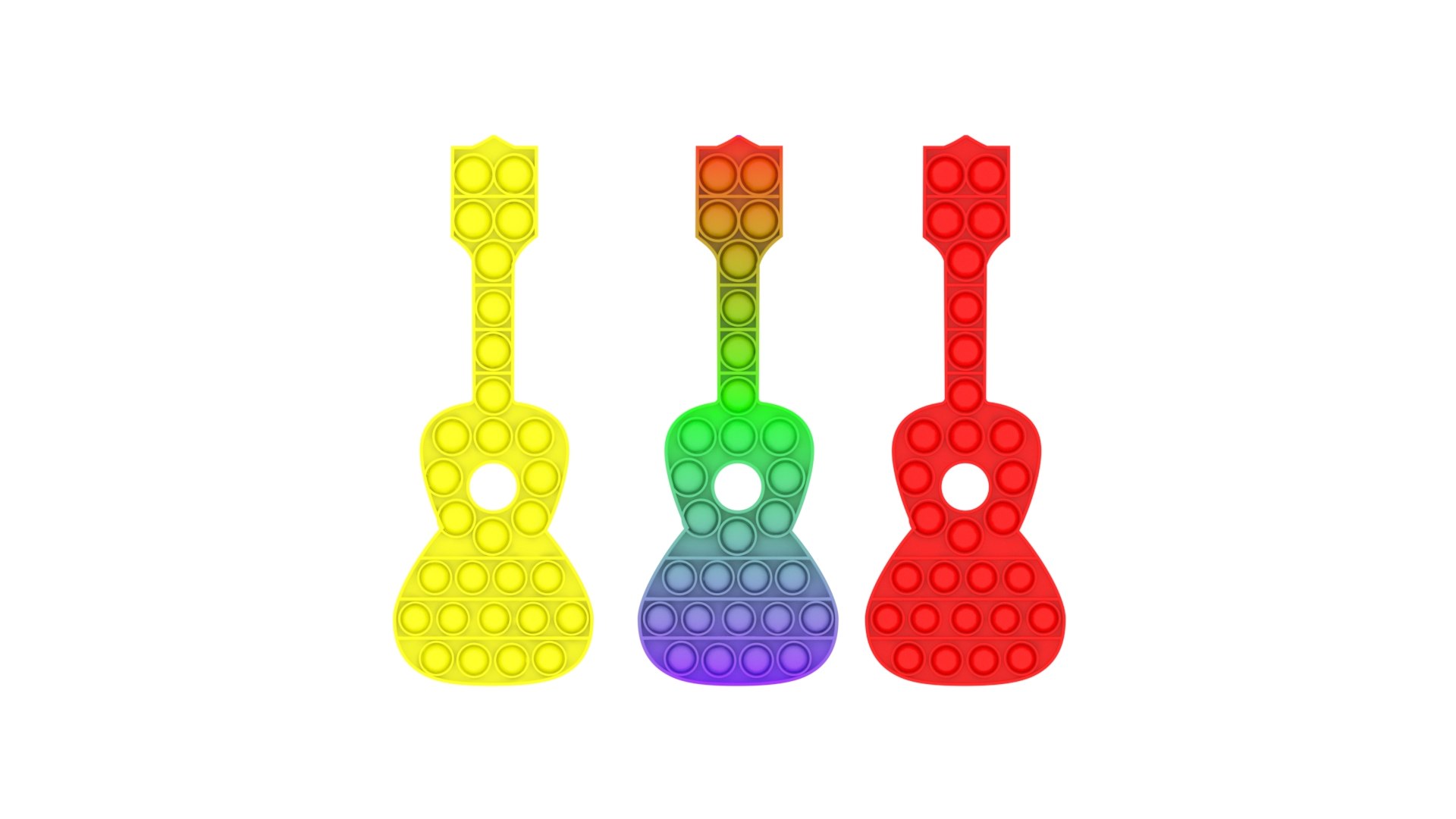 Guitar Pop It Fidget Toys Set 3D Model - TurboSquid 1759590