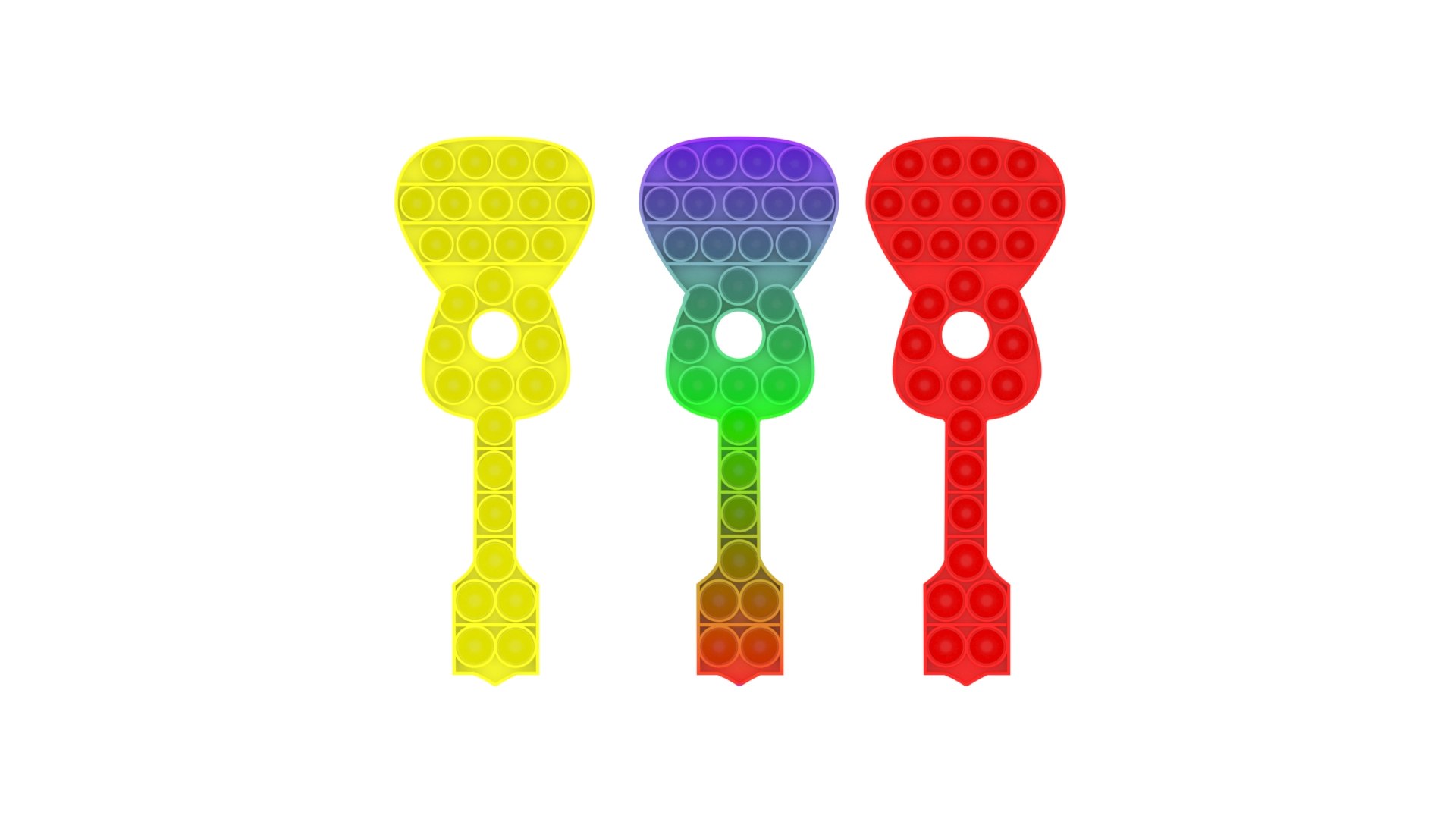 Guitar Pop It Fidget Toys Set 3D Model - TurboSquid 1759590