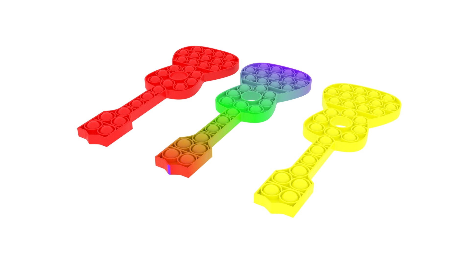 Guitar Pop It Fidget Toys Set 3D Model - TurboSquid 1759590