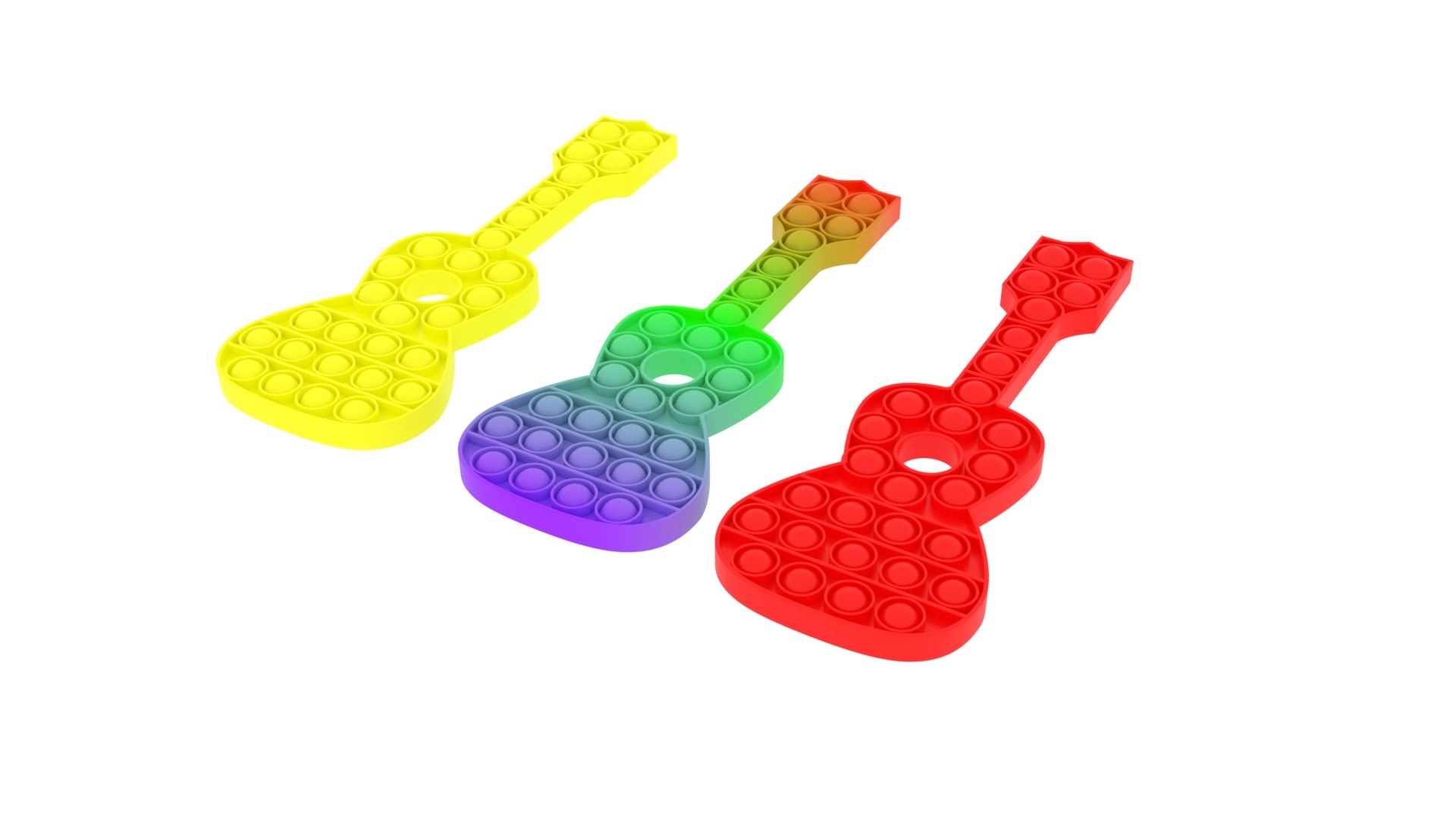 Guitar Pop It Fidget Toys Set 3D Model - TurboSquid 1759590